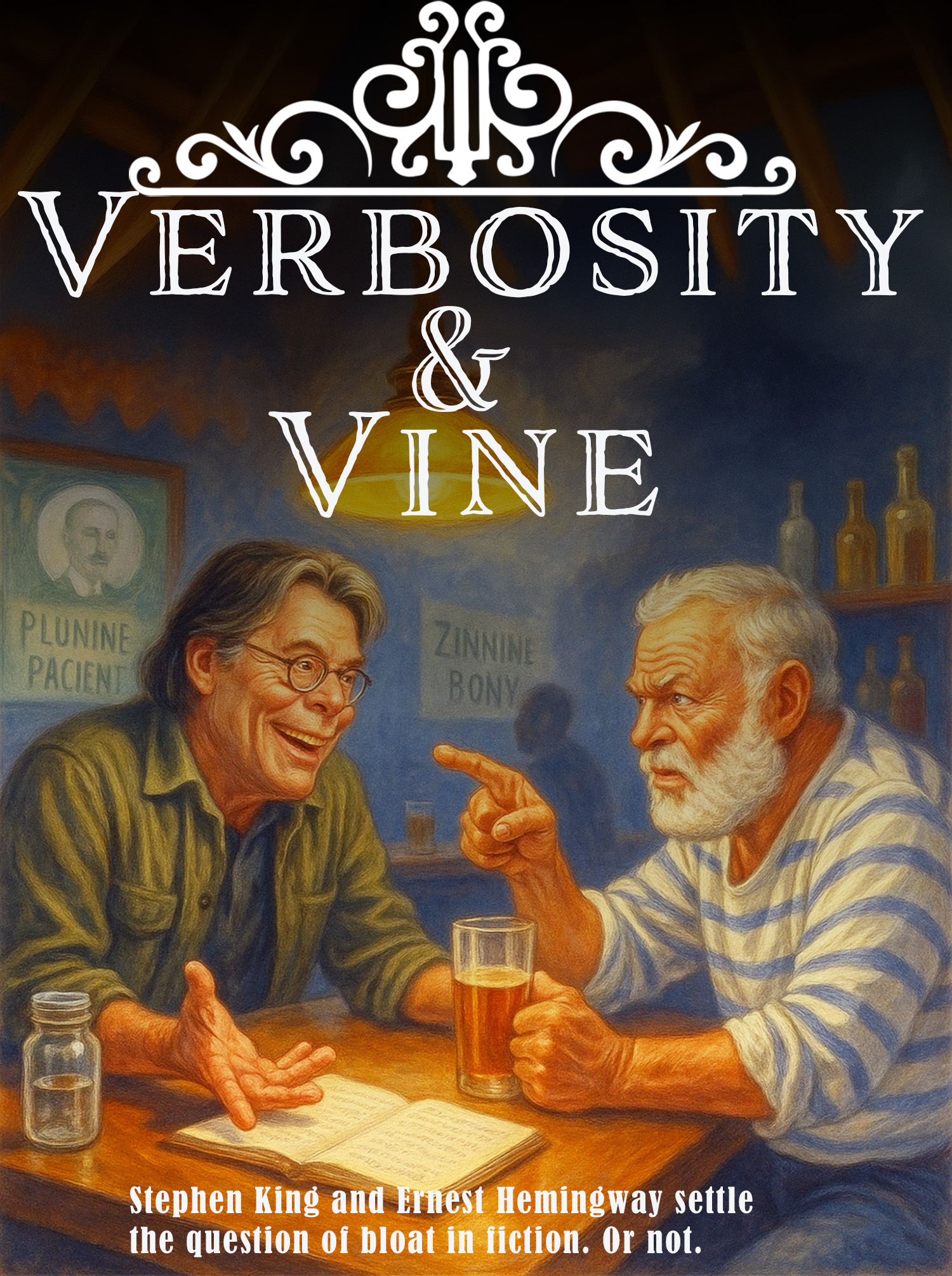 I asked AI to write a funny debate between Stephen King & Hemingway ...